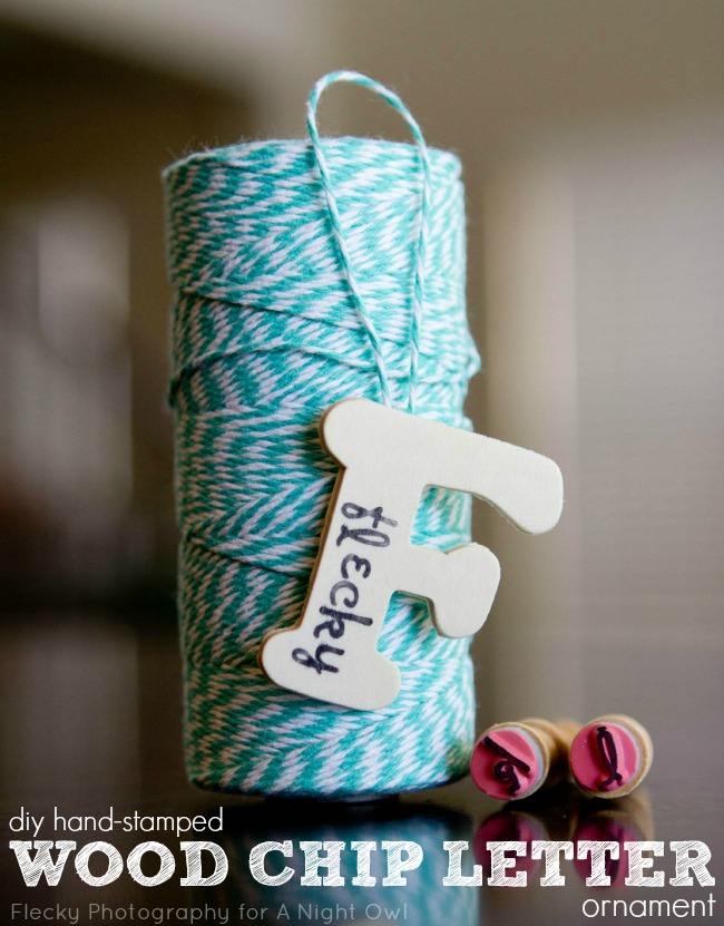 DIY Hand-Stamped Wood Chip Letter Ornament - A Night Owl Blog