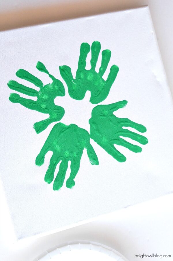 Kids Handprint Clover Art - A Night Owl Blog