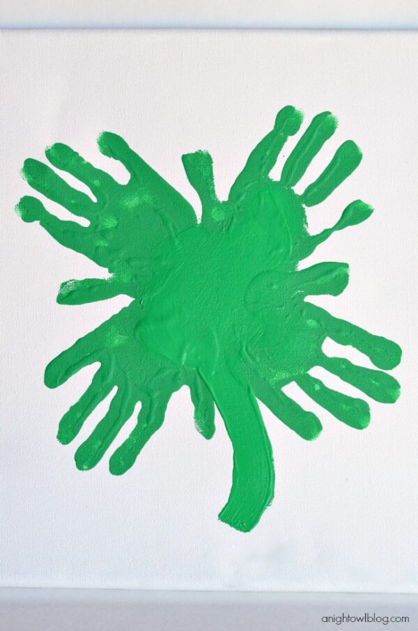 Kids Handprint Clover Art - A Night Owl Blog