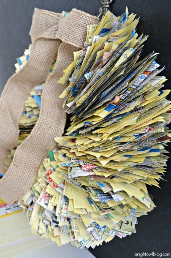 DIY Phone Book Wreath - A Night Owl Blog