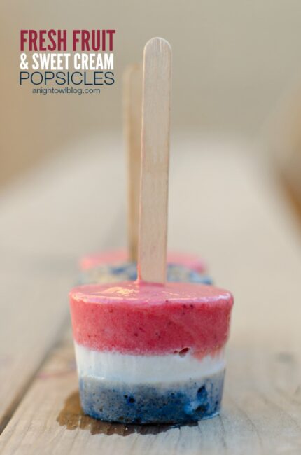 Fresh Fruit and Sweet Cream Popsicles - A Night Owl Blog