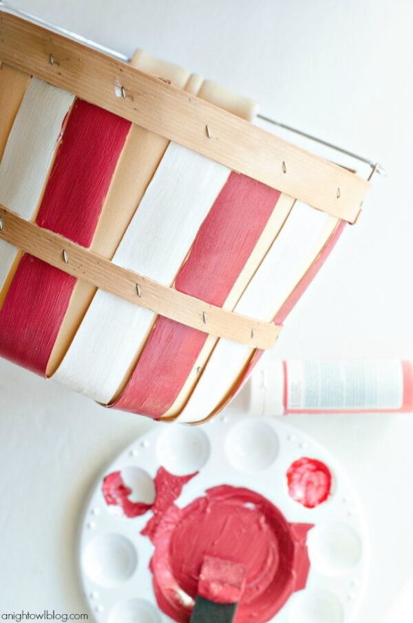 Painted Bushel Baskets - A Night Owl Blog
