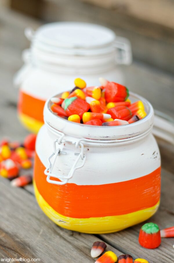 Candy Corn Gift Jars - A Night Owl Blog