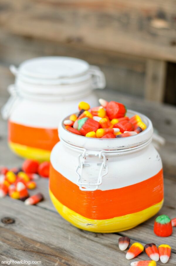 Candy Corn Gift Jars - A Night Owl Blog