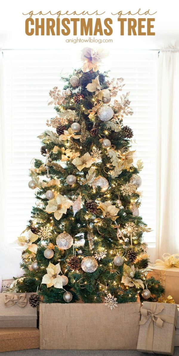 Gorgeous Gold Christmas Tree - A Night Owl Blog