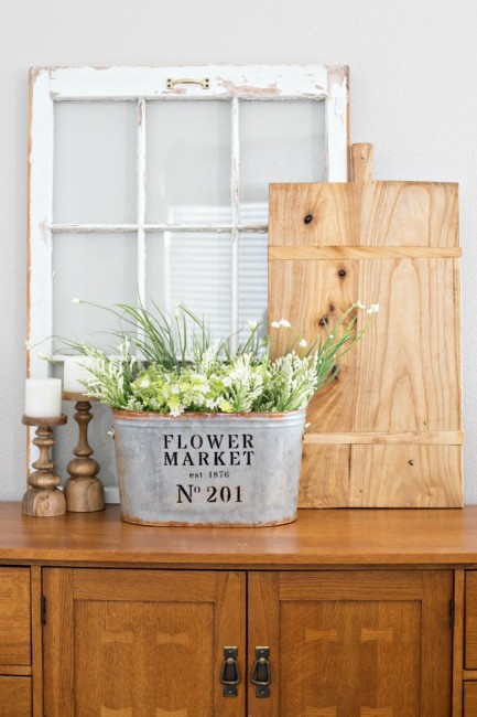 DIY Metal Flower Market Bucket - A Night Owl Blog