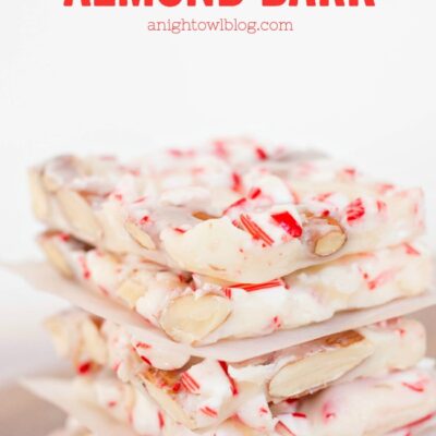 Candy Cane Almond Bark - A Night Owl Blog