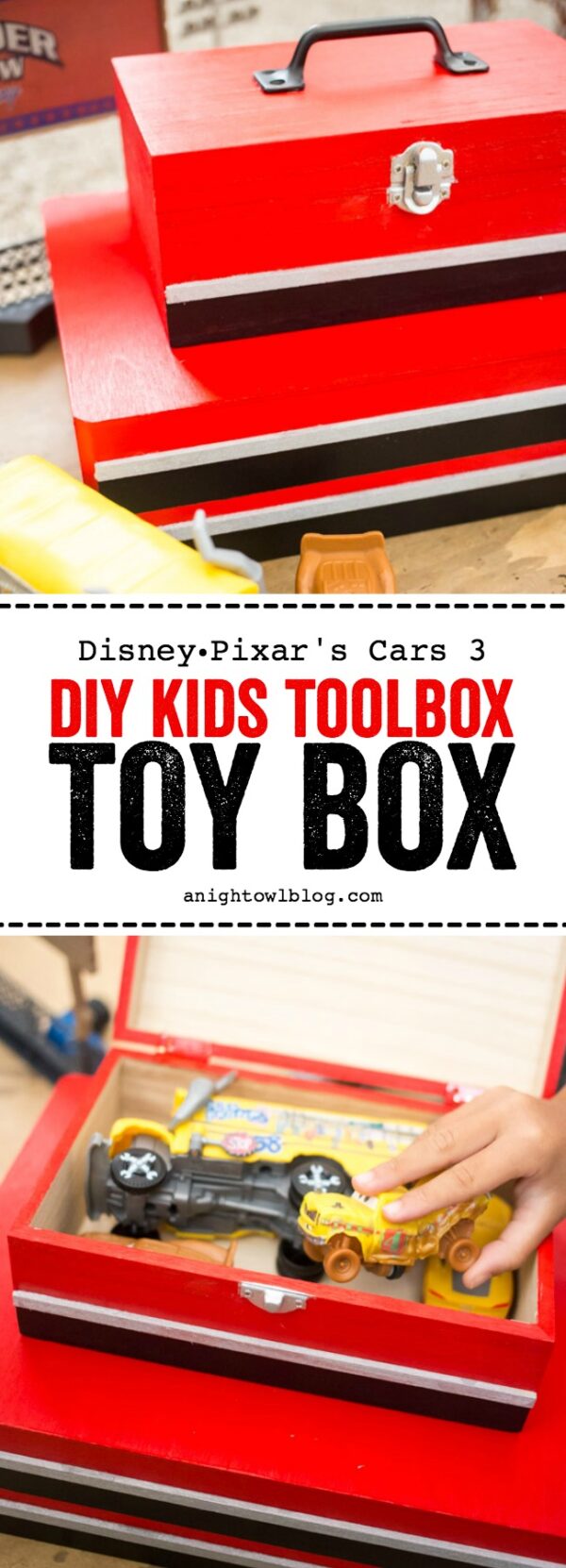 DIY Kids Toolbox Toy Box - A Night Owl Blog