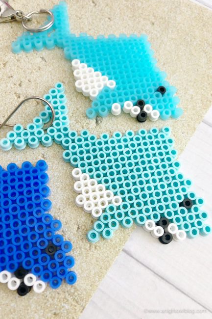 Shark Perler Bead Pattern | Shark Keychains - A Night Owl Blog