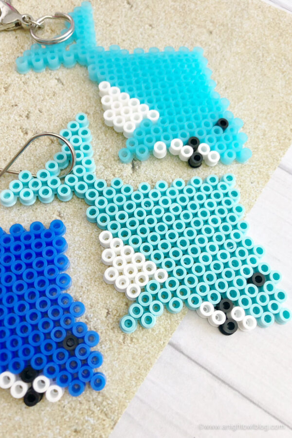 Shark Perler Bead Pattern | Shark Keychains - A Night Owl Blog