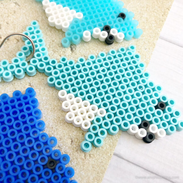 Shark Perler Bead Pattern | Shark Keychains - A Night Owl Blog