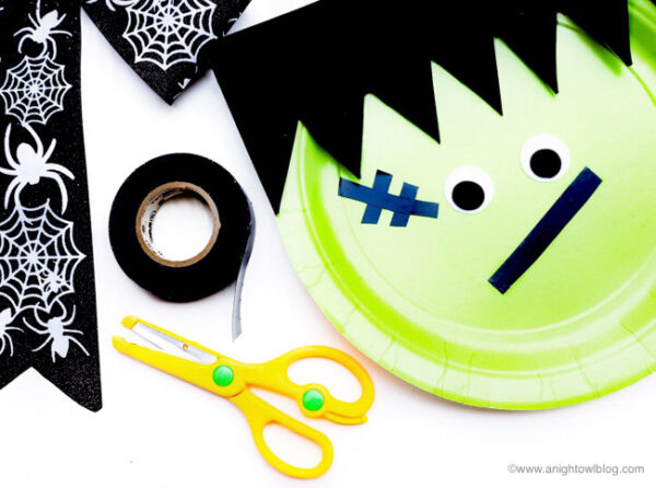 Frankenstein Paper Plate Craft - A Night Owl Blog