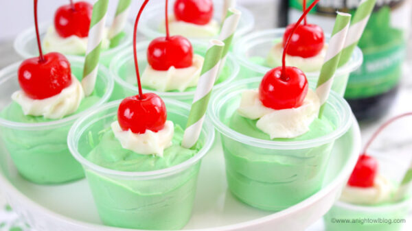 Shamrock Shake Pudding Shots - A Night Owl Blog