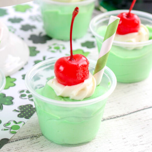 Shamrock Shake Pudding Shots - A Night Owl Blog