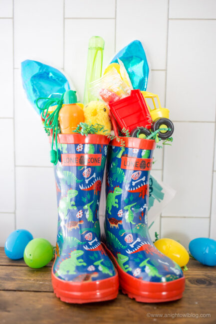 Rain Boot Easter Baskets - A Night Owl Blog