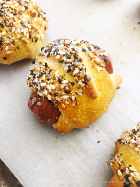 Everything Bagel Hot Dog Bites - A Night Owl Blog