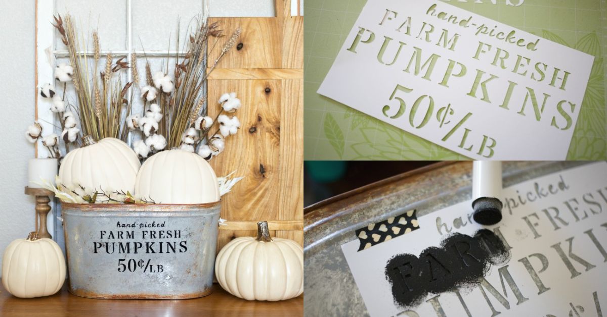 DIY Farmhouse Pumpkin Bucket - A Night Owl Blog